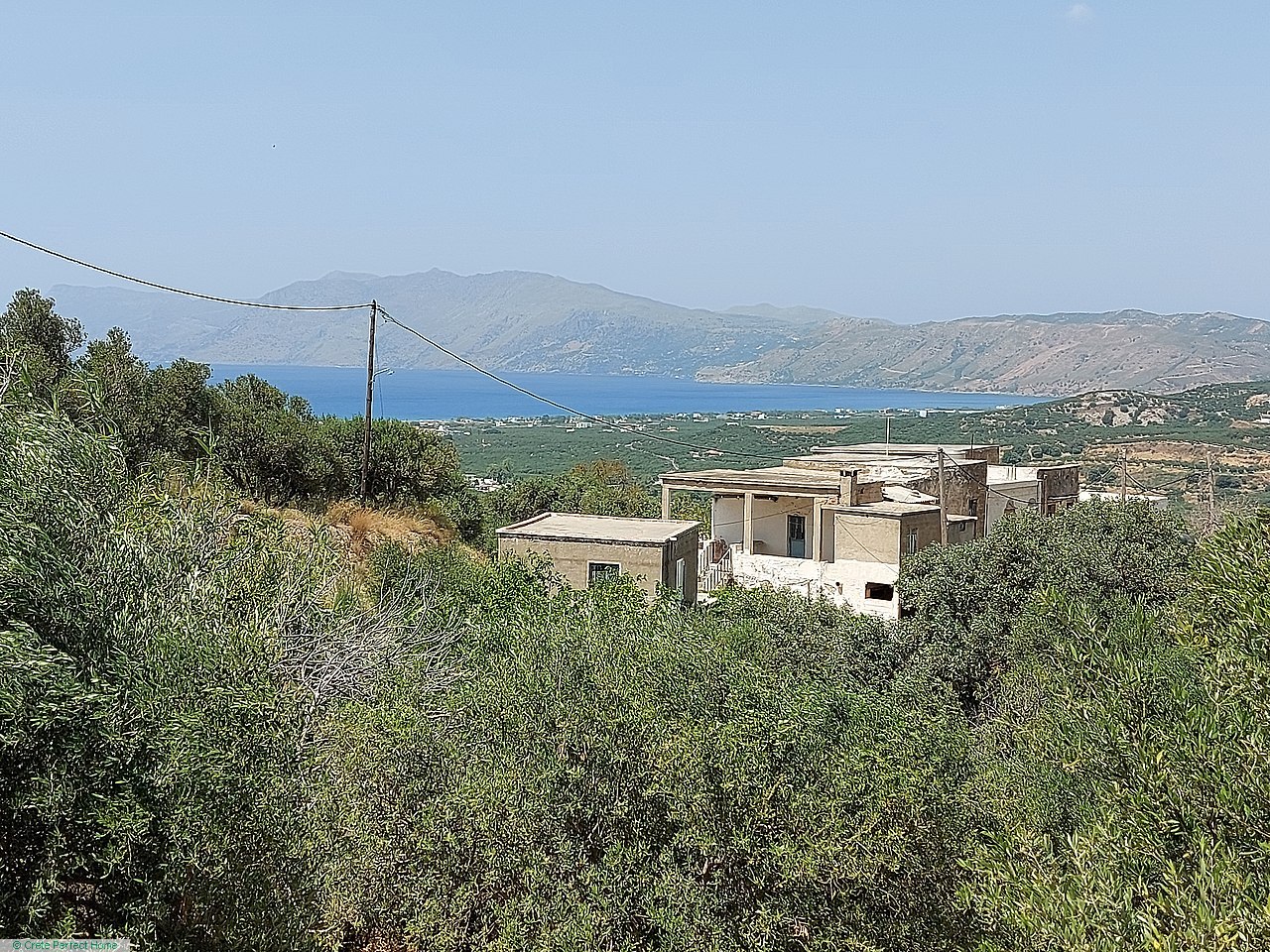 Large terraced olive grove on edge of village, beautiful sea and ...